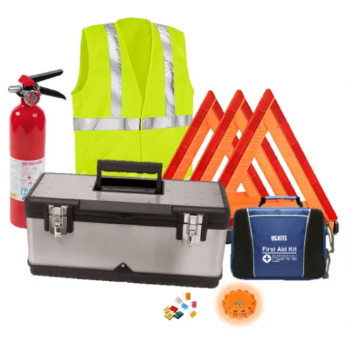 USKITS DOT OSHA Safety Kit in Durable Metal Box