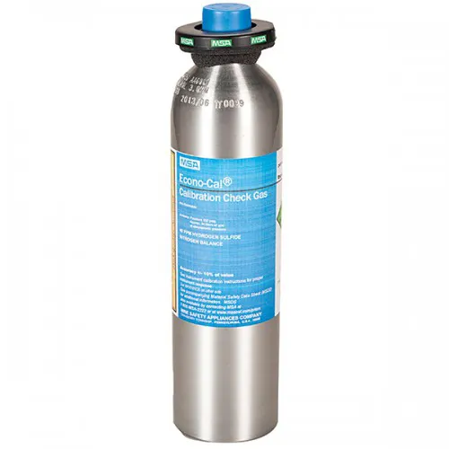 MSA Calibration Testing Gas, 40 ppm H2S, 34L, 1/Each